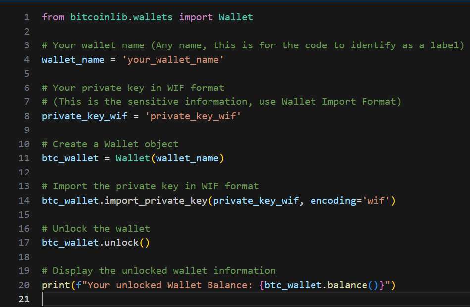 Accessing your BTC wallet in Python