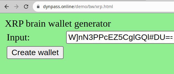 A simple way to create secure brain wallets for XRP