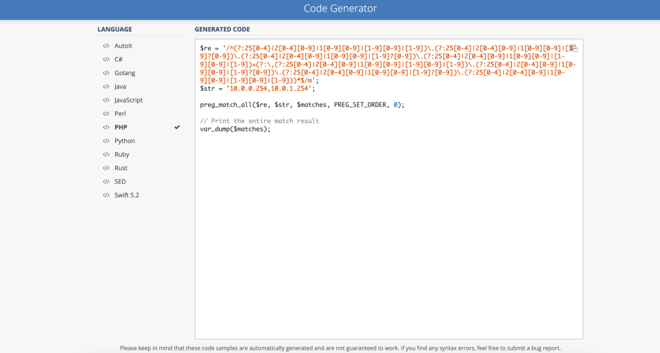 Regex: practical developping and testing