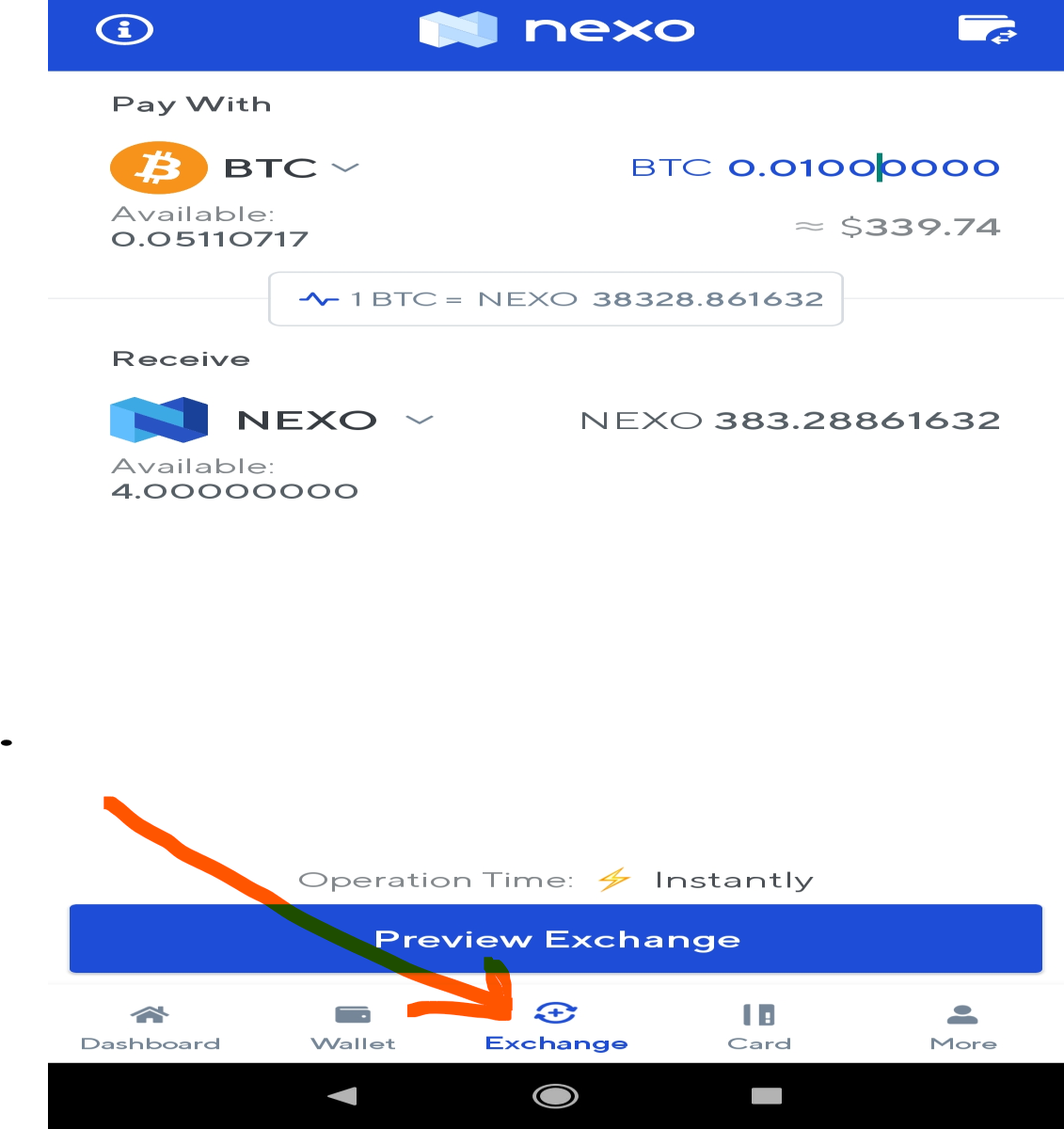 NEXO adds its own exchange office to the application!