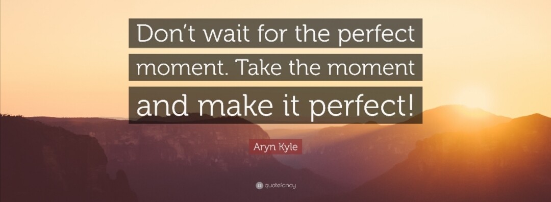 Don't Wait For The Perfect Moment, Take The Moment And Make It Perfect