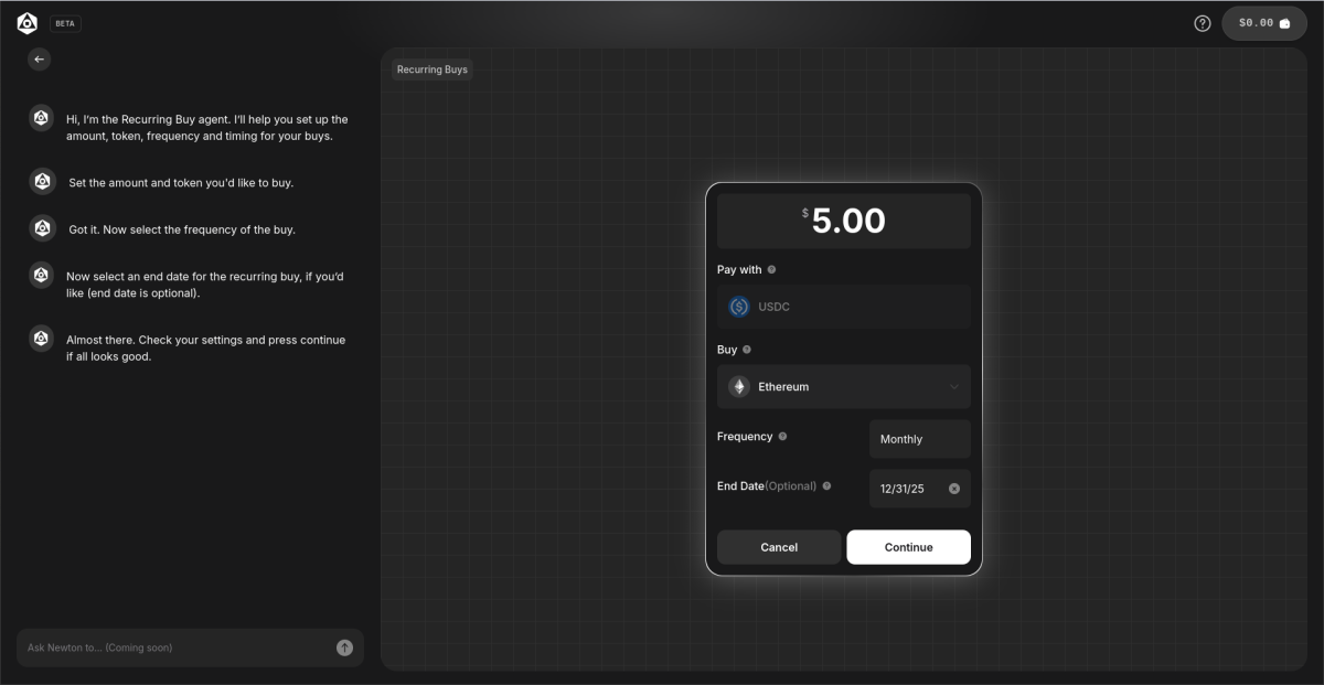 Deploying The Magic Newton Recurring Buy Agent
