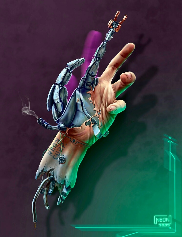 Cyber-hand. (“Neon Corp”).