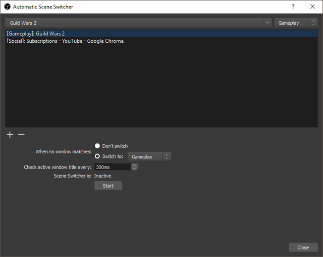 OBS Studio automatic scene switcher