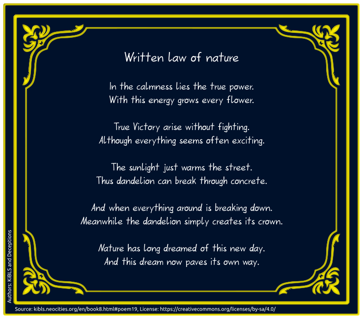 KiBLS Poetry - Written law of nature