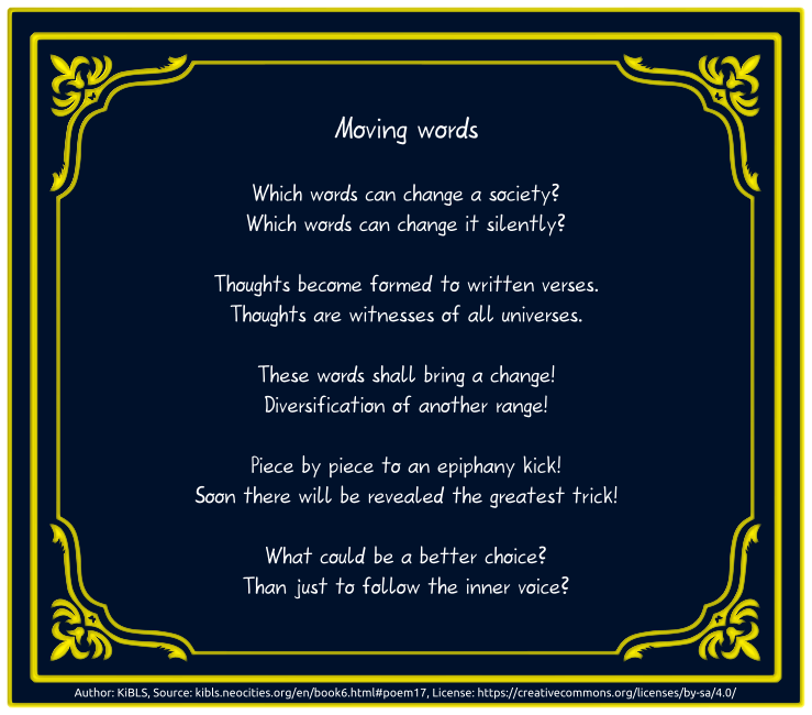 KiBLS Poetry - Moving words