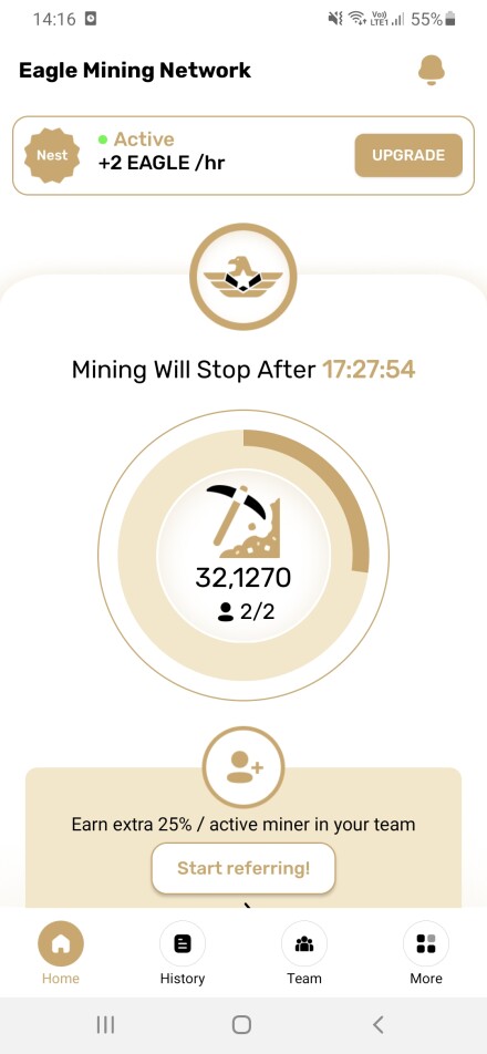 Another Mobile mining app : Eagle Mining Network