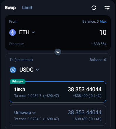 How to Swap Tokens on 1INCH Exchange