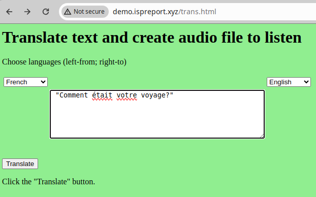 A simple way to translate phrases into text and spoken foreign languages