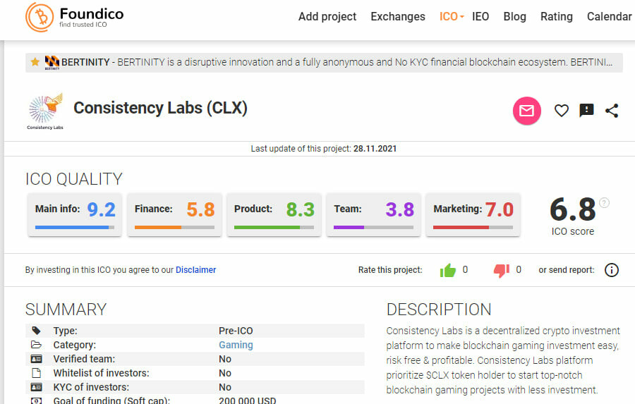 Consistency Labs is featuring live on foundico