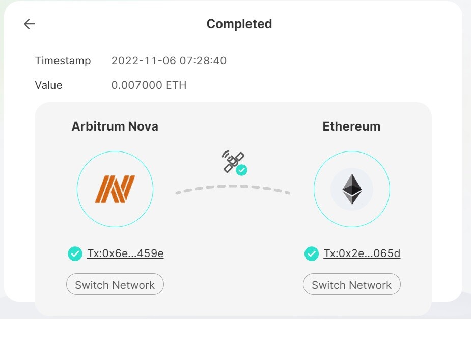 Bridging ETH on Arbitrum Nova to Mainnet and Transferring ETH to Gemini