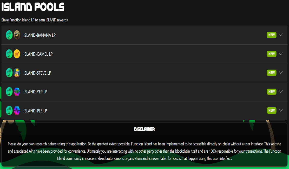 Function Island News: New Staking Pools, Farming UI, Internet Money ...