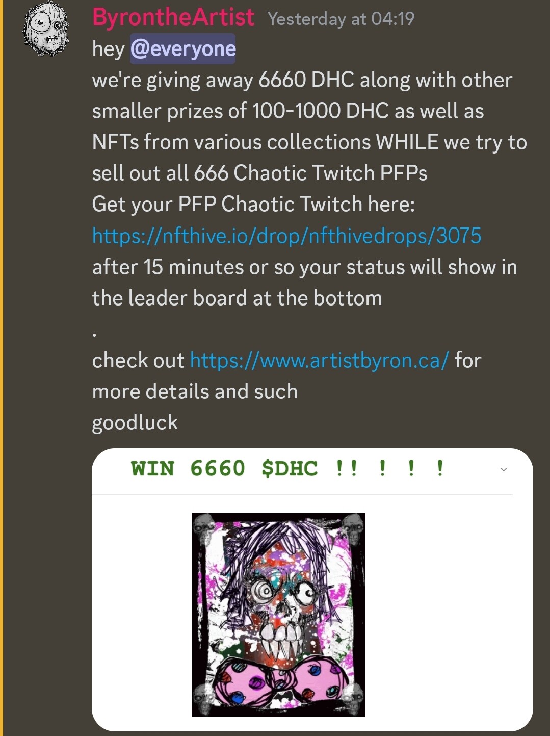 The Bryon Twitched pfp NFTs Experiment And The New Coffee Art!