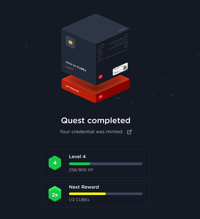 Layer3 Cubes - Unique Credentials In Blockchain History