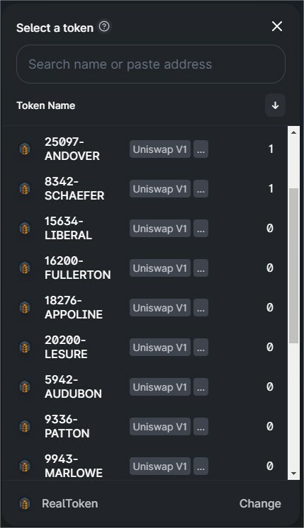 Add Realt token list in Uniswap