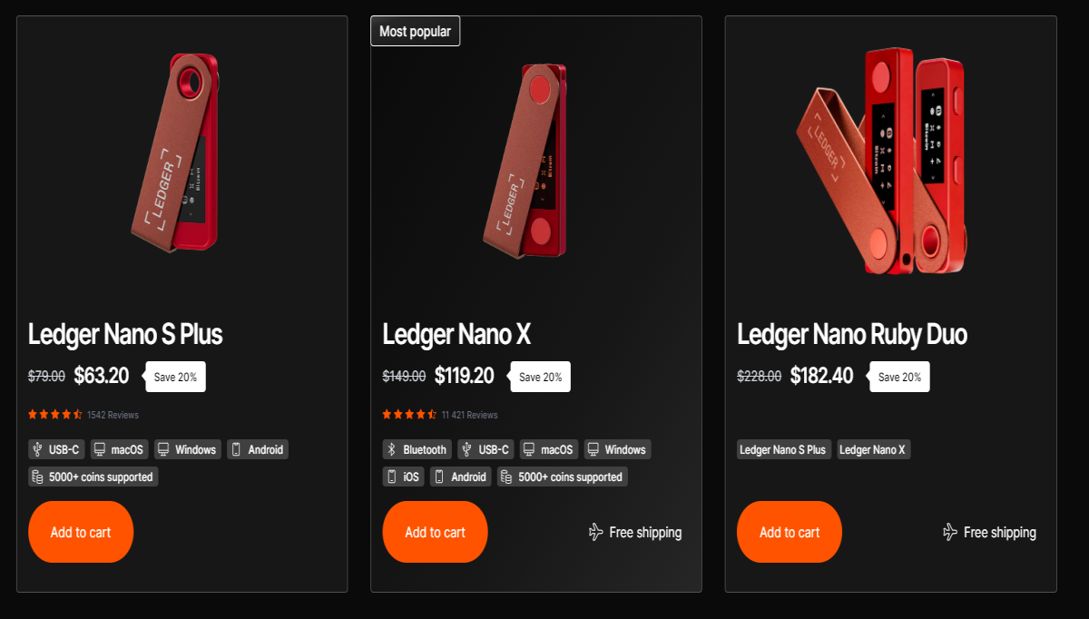 Promotion For Ledger In Ruby Red With 20% Discount