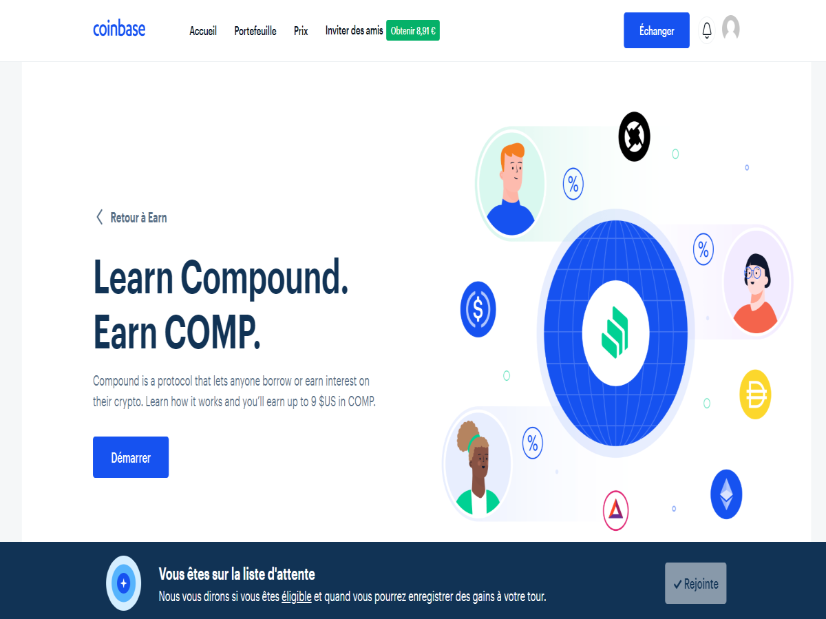 Coinbase add COMP Governance Token to Coinbase Earn program