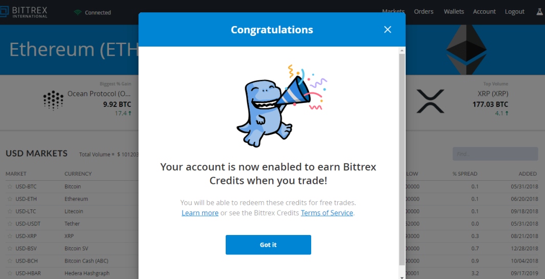 Bittrex Offer 25 Million Bittrex Credits To International user! Bittrex Offer 25 Million Bittrex Credits To International user!