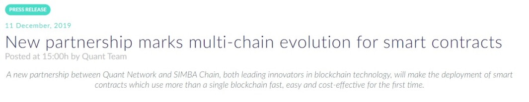 List of Quant Network (QNT) Partnerships (2020)