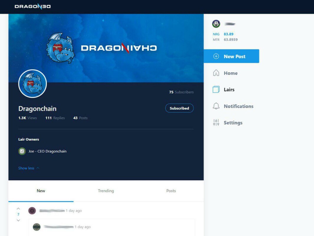 Dragon Den: A Social Media Platform by Disney's Dragonchain Blockchain