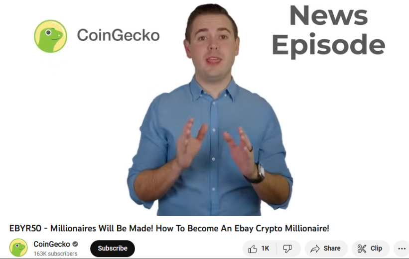 "Coingecko" Ebay EBYR50 token sale is a scam