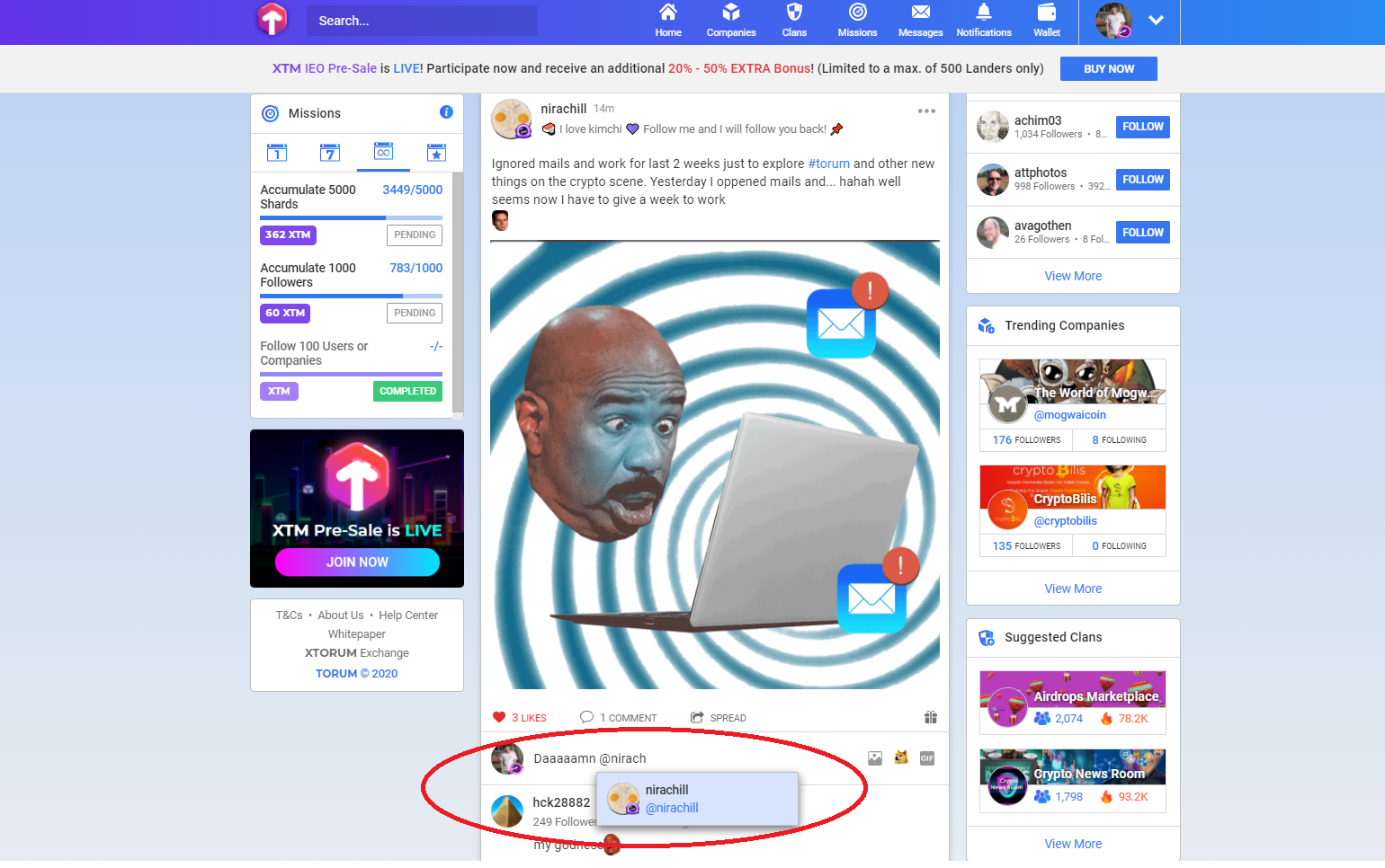 TORUM Updates - Spam Prevention, UI Fixes and 100 XTM Giveaway