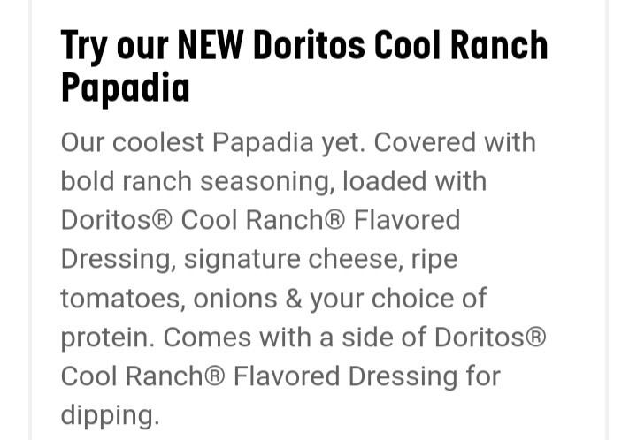 Papa Johns Bringing Cool Ranch Doritos Flavor To Its Papadias