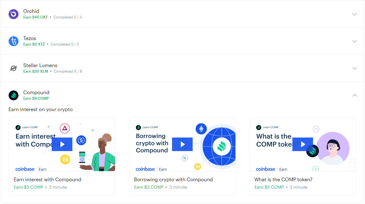 New Coinbase Earn Token - Compound