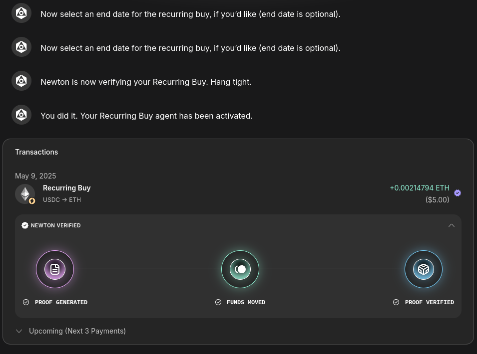 Deploying The Magic Newton Recurring Buy Agent