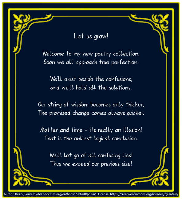 KiBLS Poetry - Let us grow!