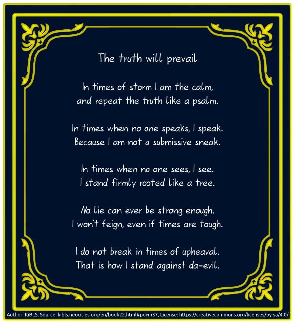 KiBLS Poetry - The truth will prevail