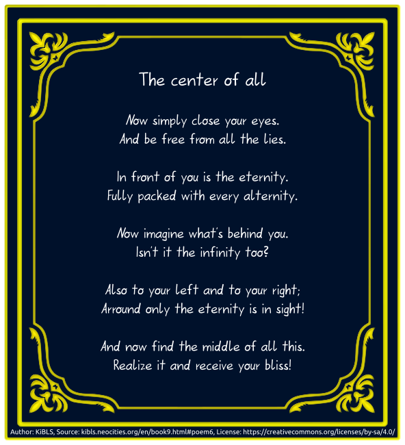 KiBLS Poetry - The center of all