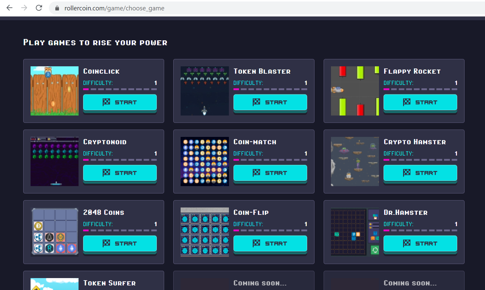 Crypto Game Miner Roller Coin