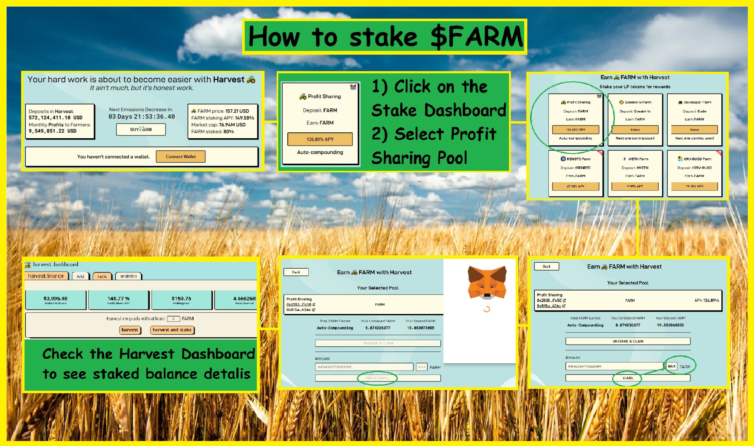 Bring your FARM in the barn! Crop Spotter Guide on how to stake $FARM