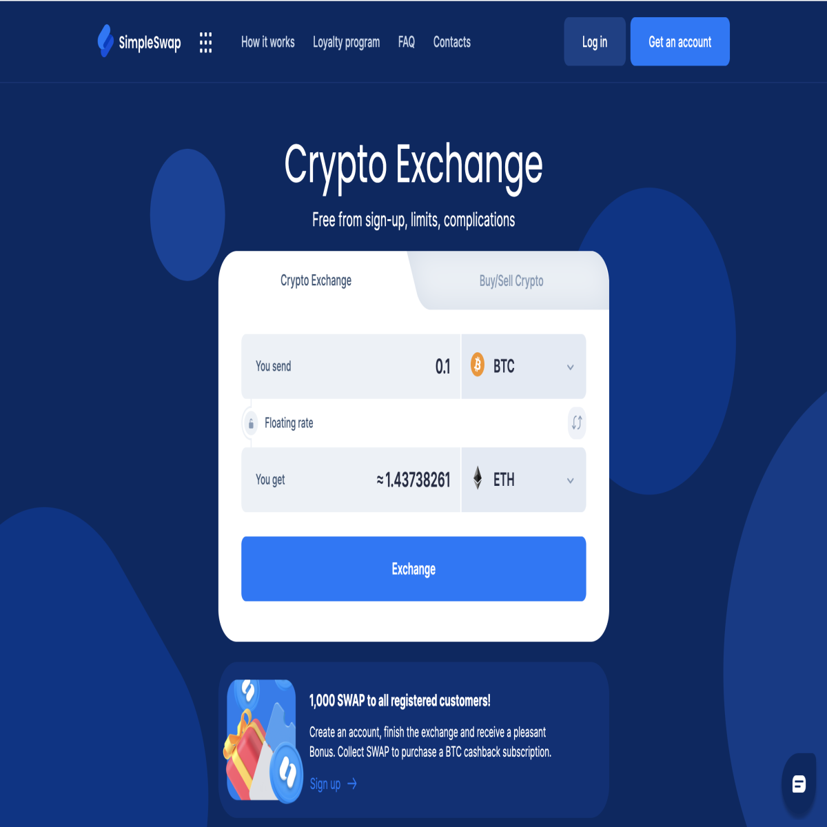 SimpleSwap: Fast and Secure Crypto Exchange