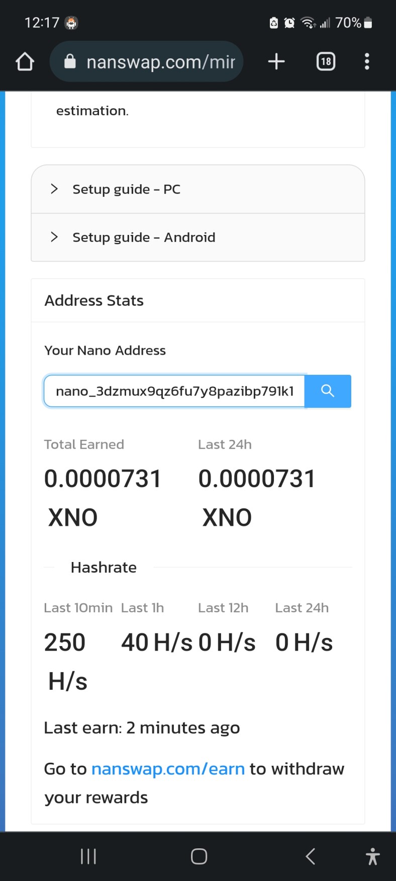 [How To Guide] Mine Monero (XMR) on Android with Payout in Nano (XNO)