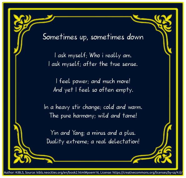 KiBLS Poetry - Sometimes up, sometimes down