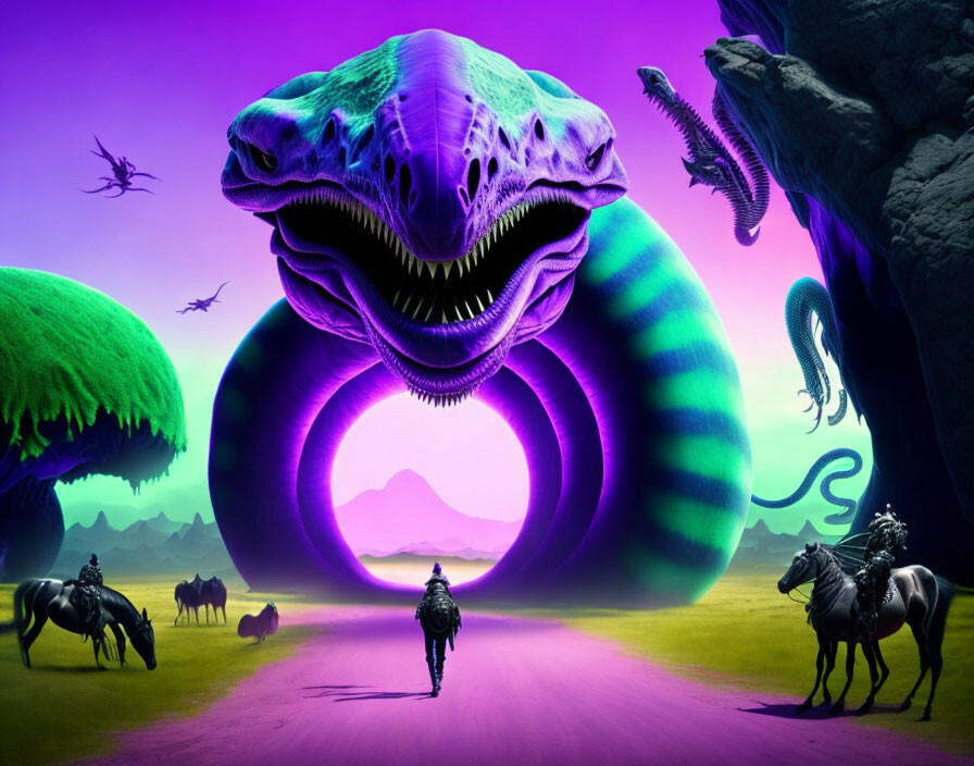 snakes pass on the hills of horror