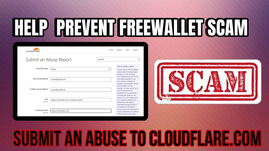 Stop Freewallet scammers! Submit an abuse to Cloudflare.com