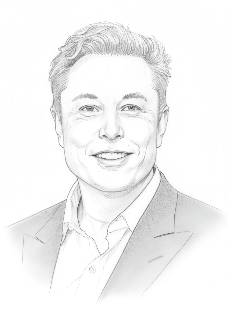 Elon Musk Pencil Drawing