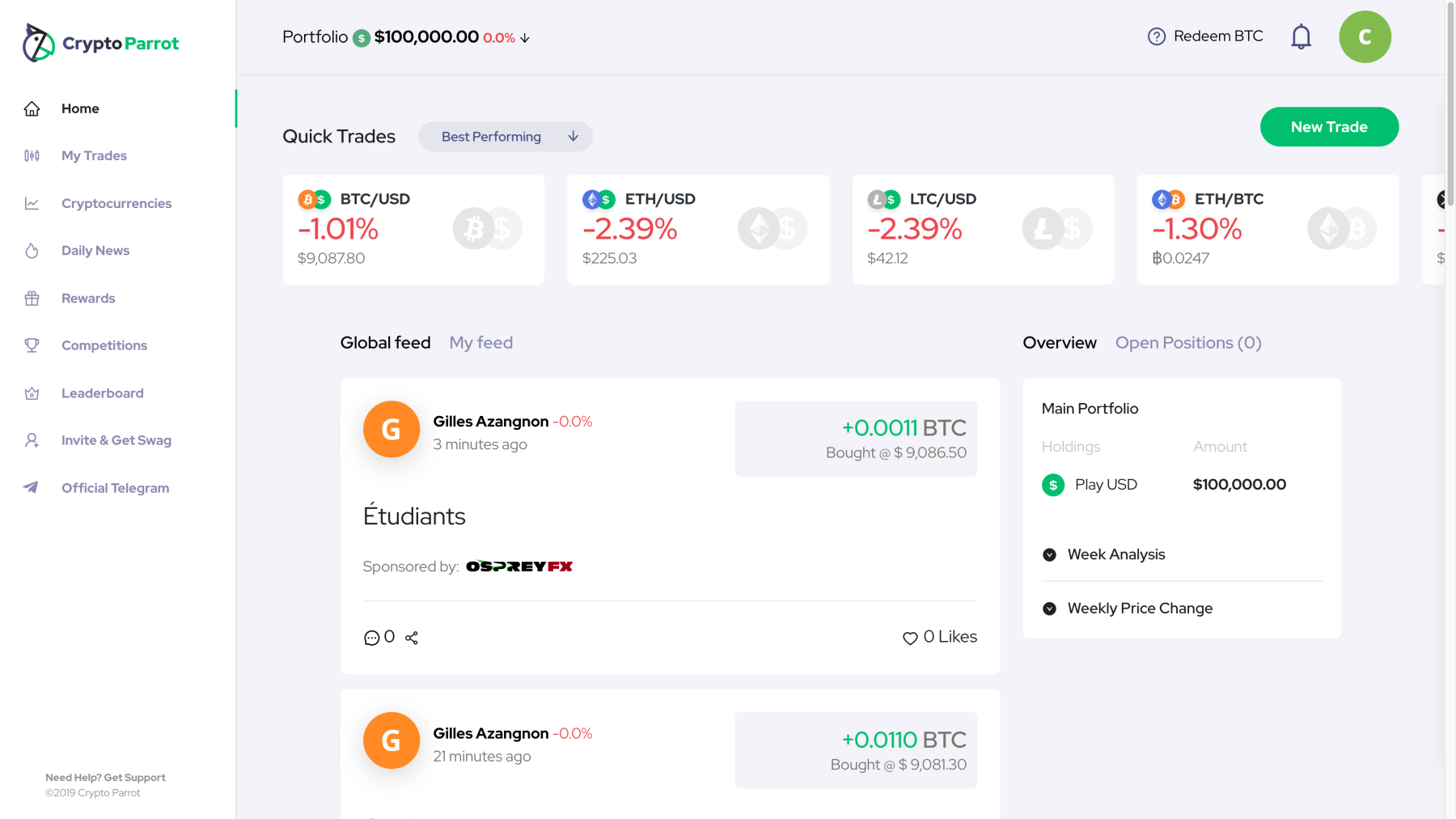 Crypto Trading Simulator - Crypto Parrot