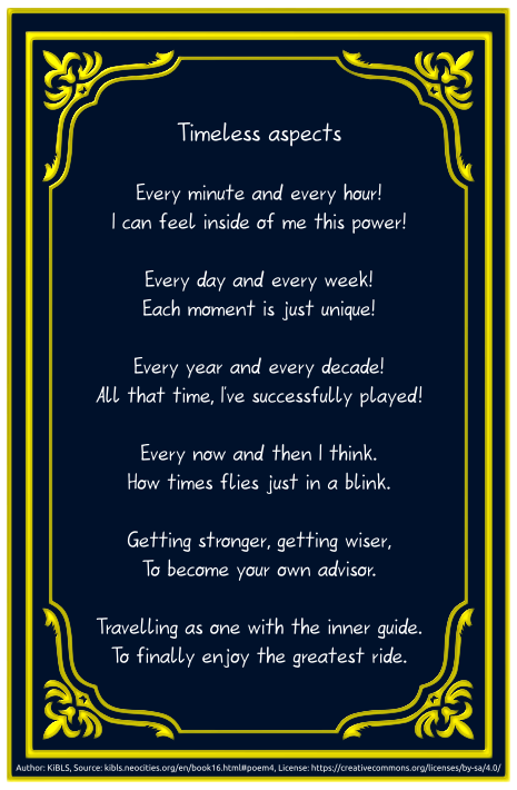 KiBLS Poetry - Timeless aspects