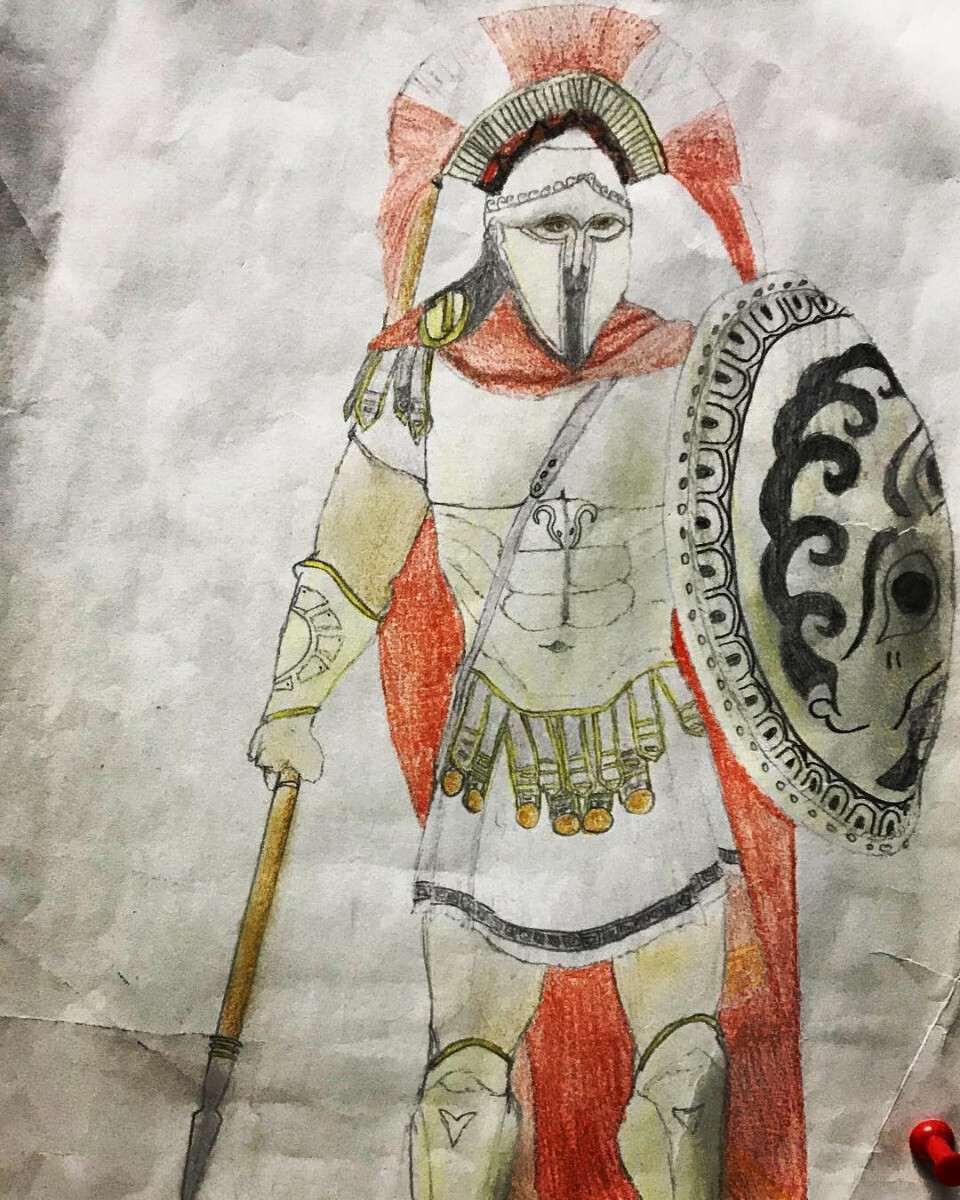 MY SPARTAN DRAWING, and a bit about me