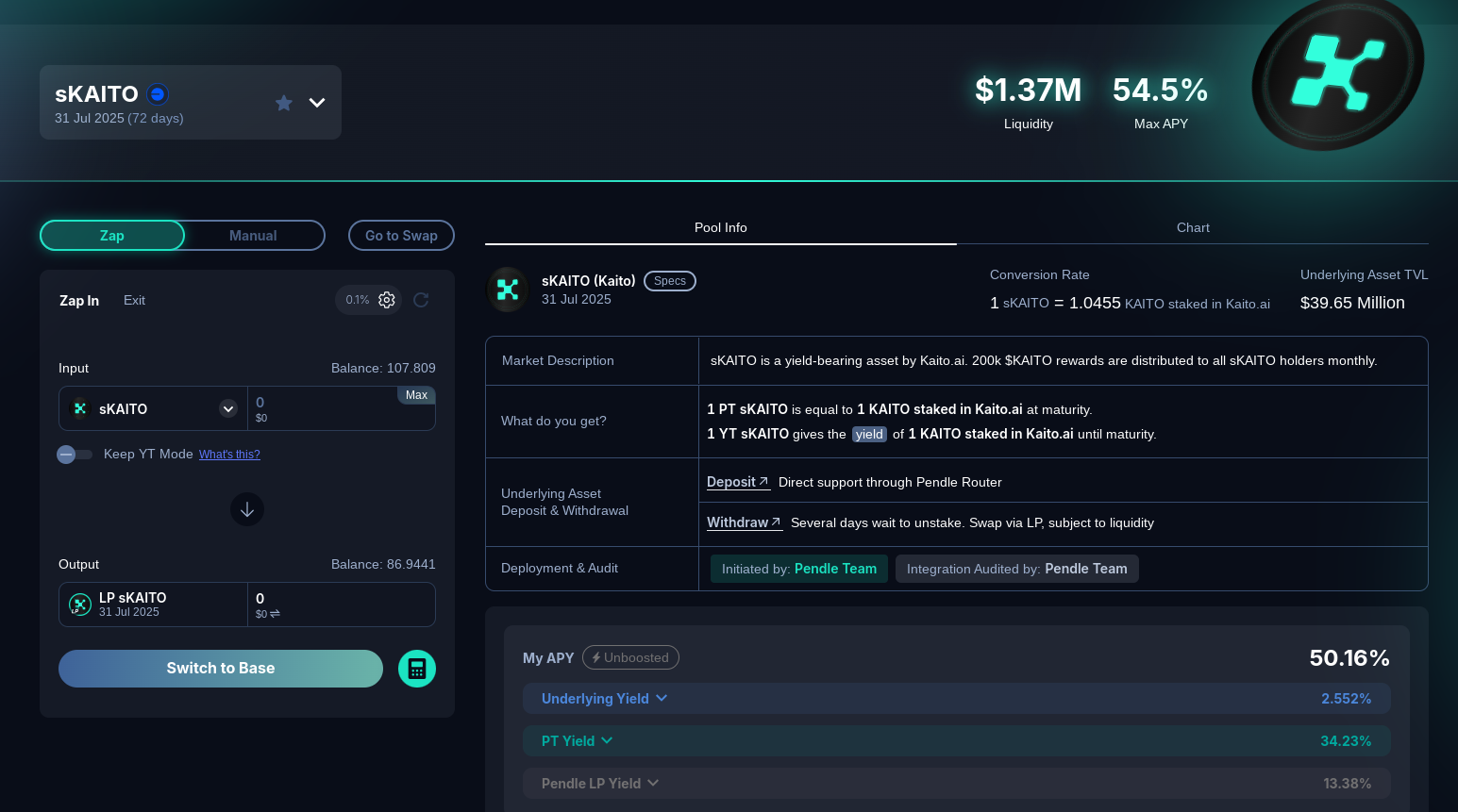 Staked Kaito On Pendle Created Advance DeFi Strategies