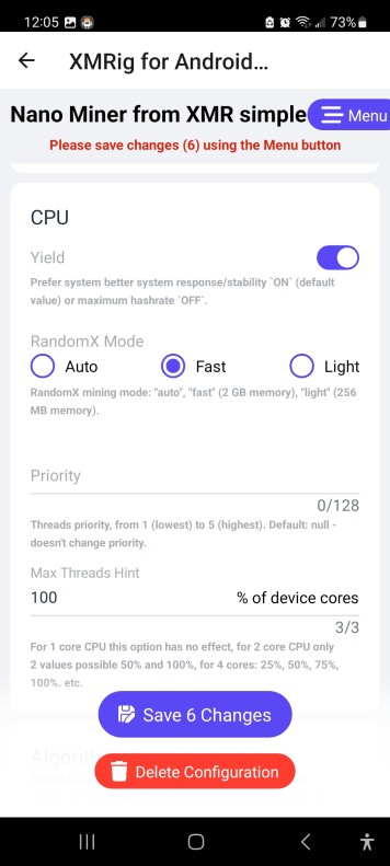 [How To Guide] Mine Monero (XMR) on Android with Payout in Nano (XNO)