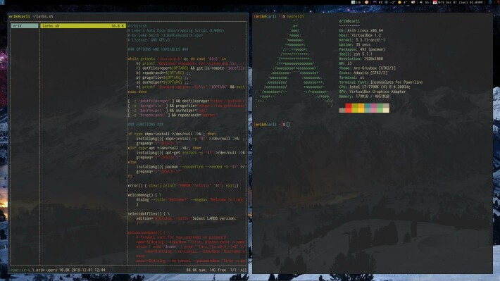 My favourite Archlinux i3/dwm dotfiles rice script