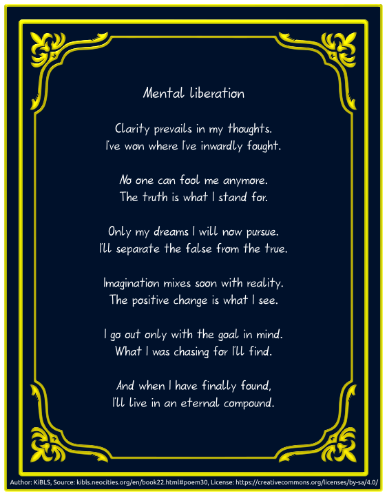 KiBLS Poetry - Mental liberation