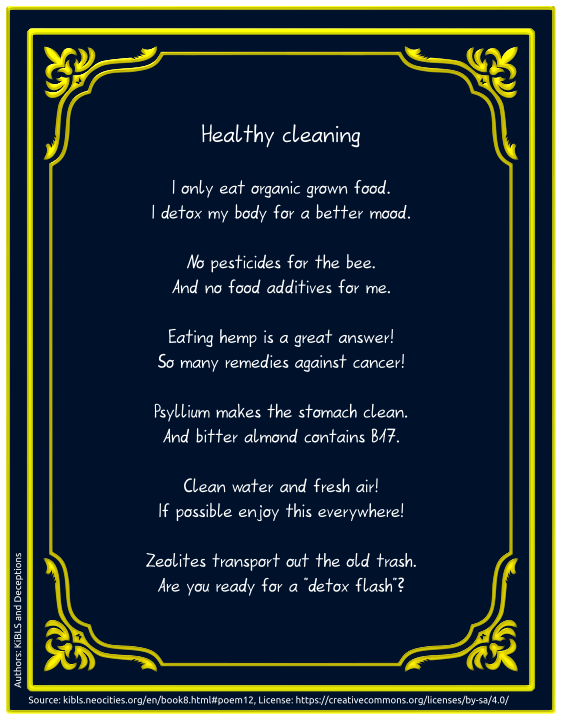 KiBLS Poetry - Healthy cleaning