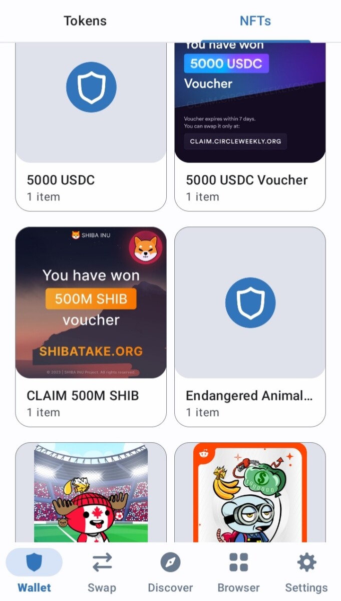Trust Wallet NFT Section - Spammed with Scams