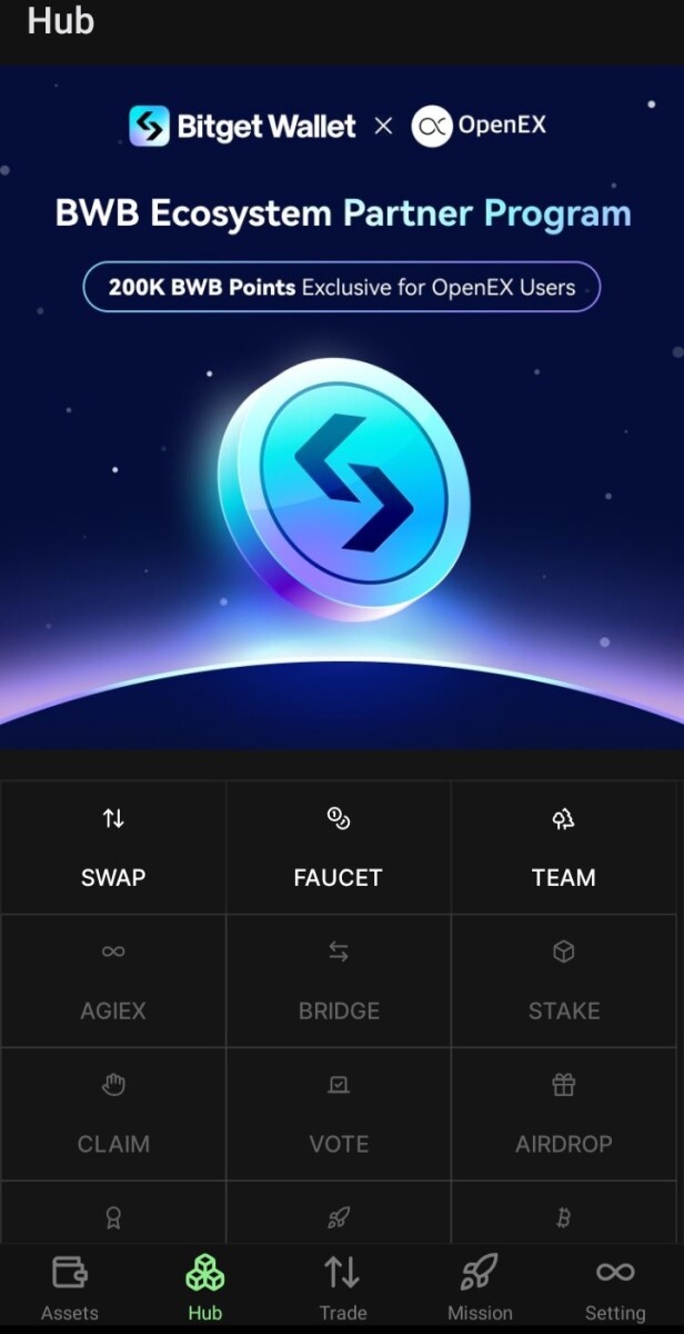 OEX Testnet App and BWB airdrop participation via the OEX app https ...